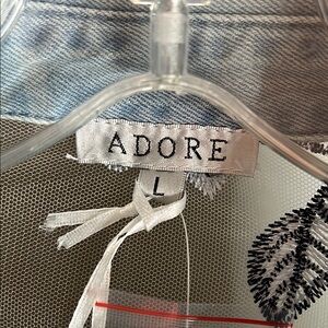 Adore | Jackets & Coats | La Adore Sheer Denim Jacket With Floral ...
